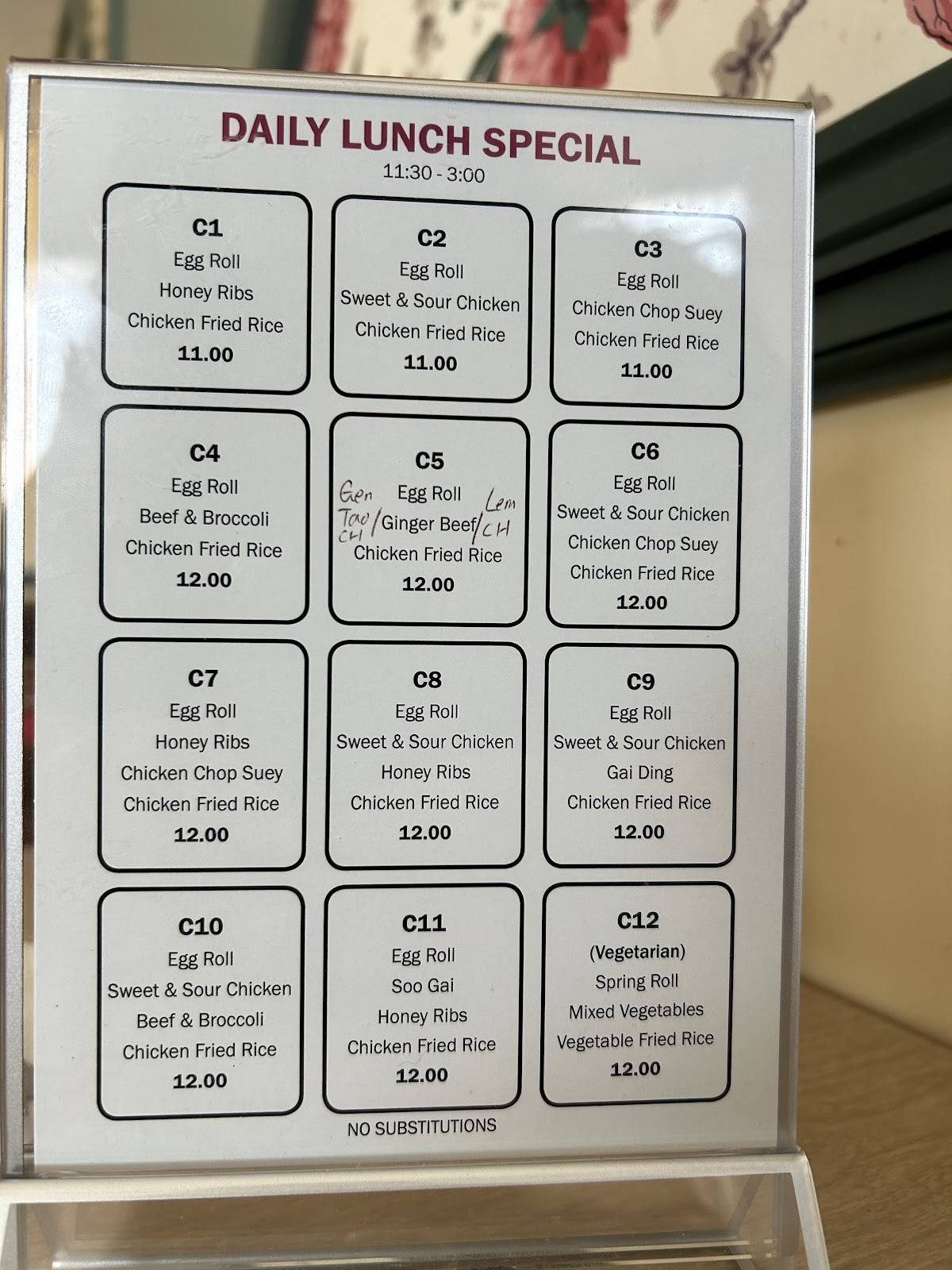Menu at Silver Dragon Restaurant, Halifax