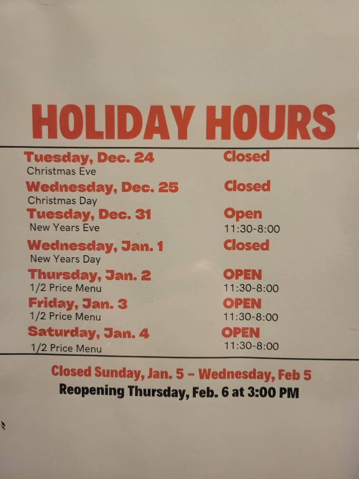 Menu at Silver Shores Restaurant, Conneaut Lake