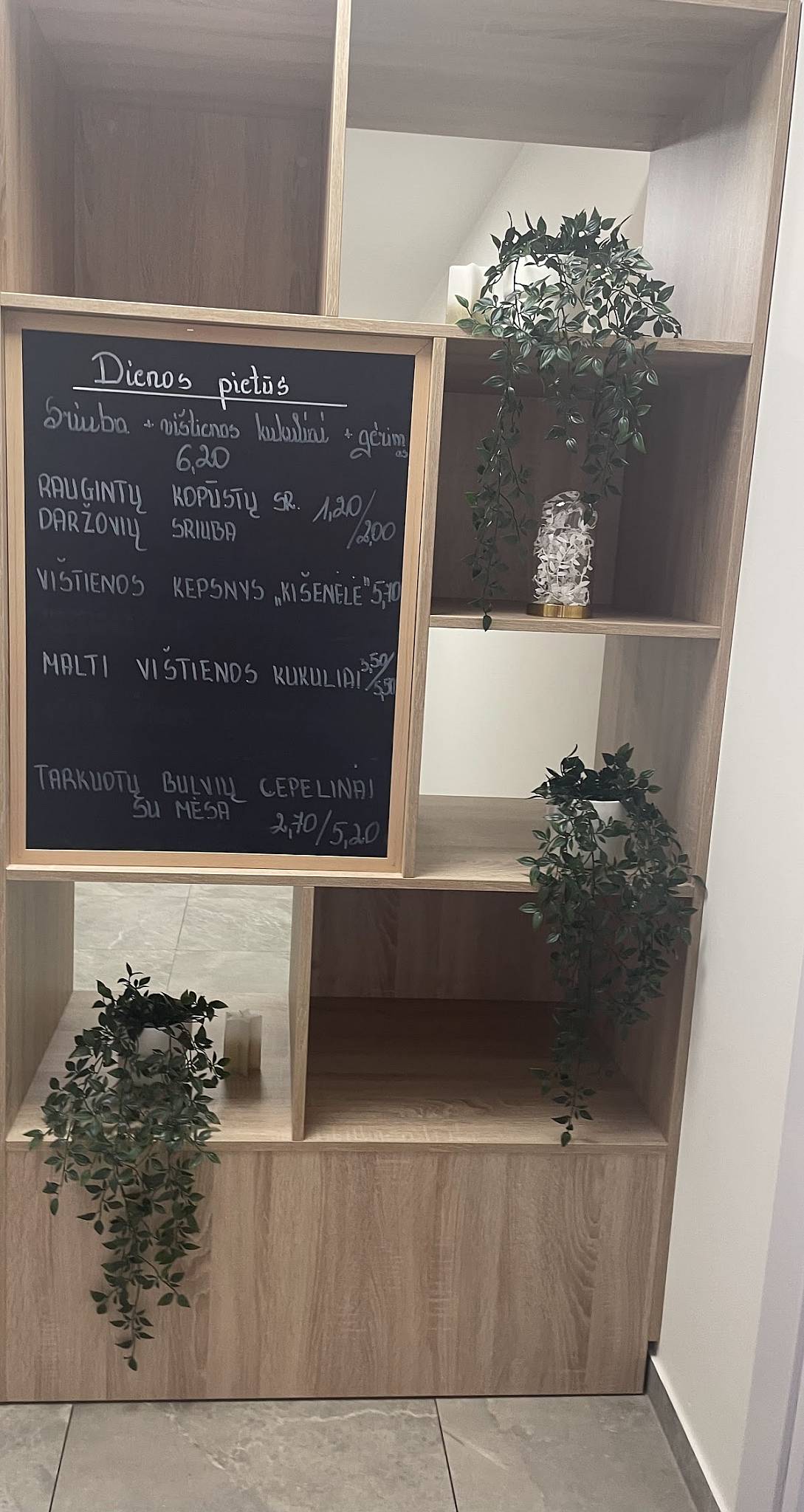 Menu at Simonos Virtuvė restaurant, Vilnius