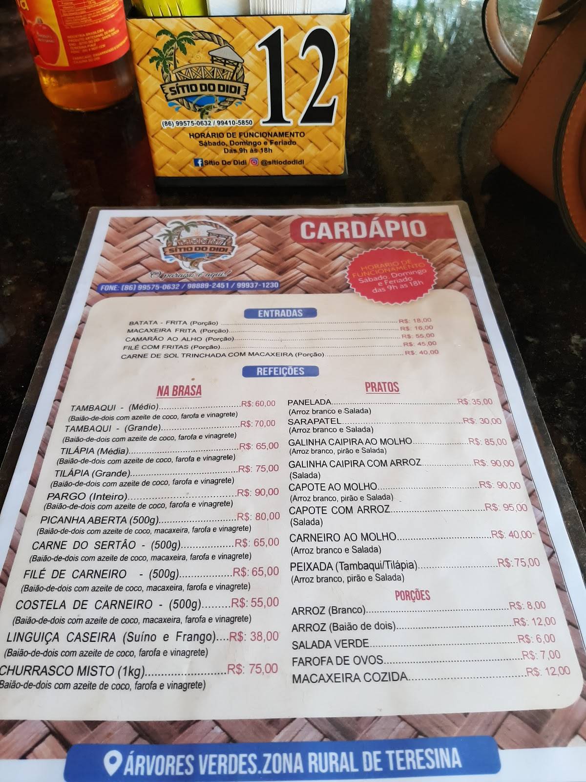 Menu em Sitio Do Didi restaurante, Teresina