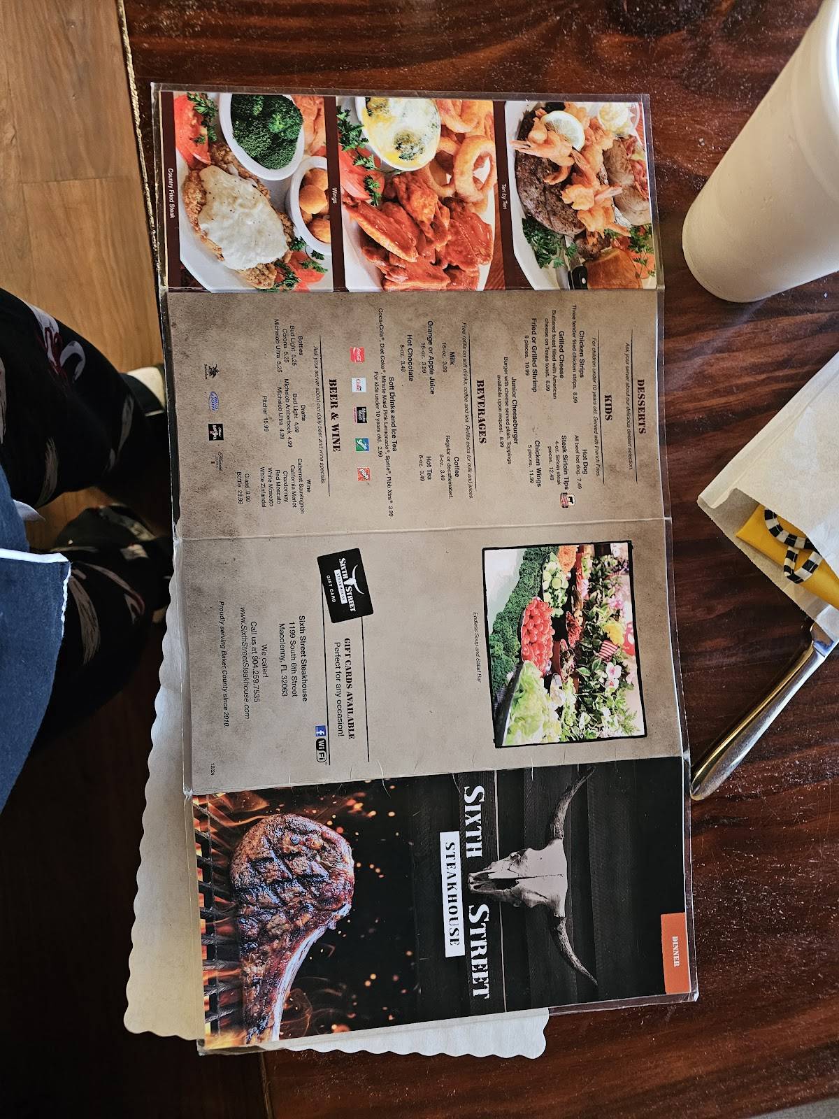 Menu at Sixth Street Steakhouse, Macclenny