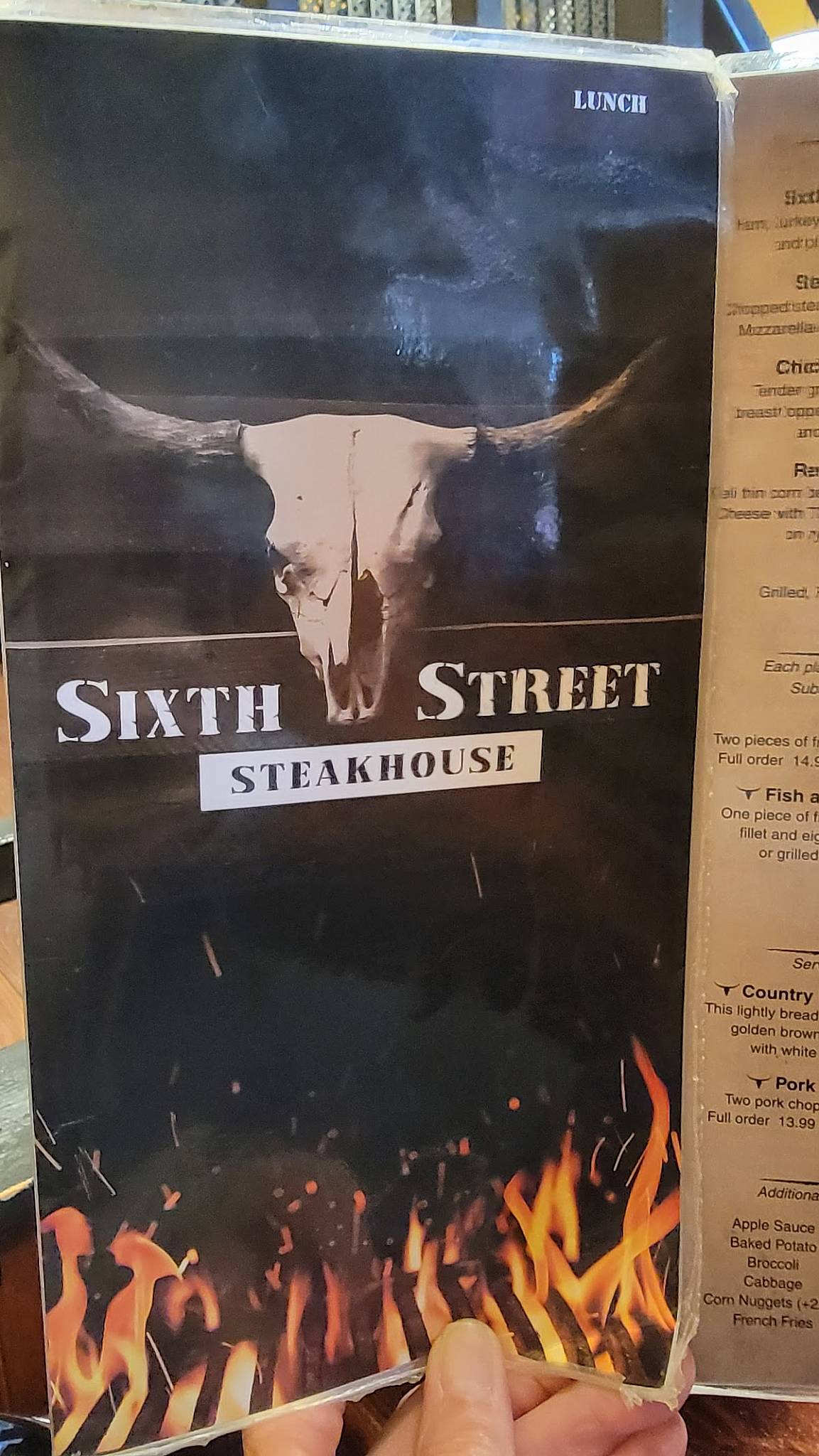 Menu at Sixth Street Steakhouse, Macclenny