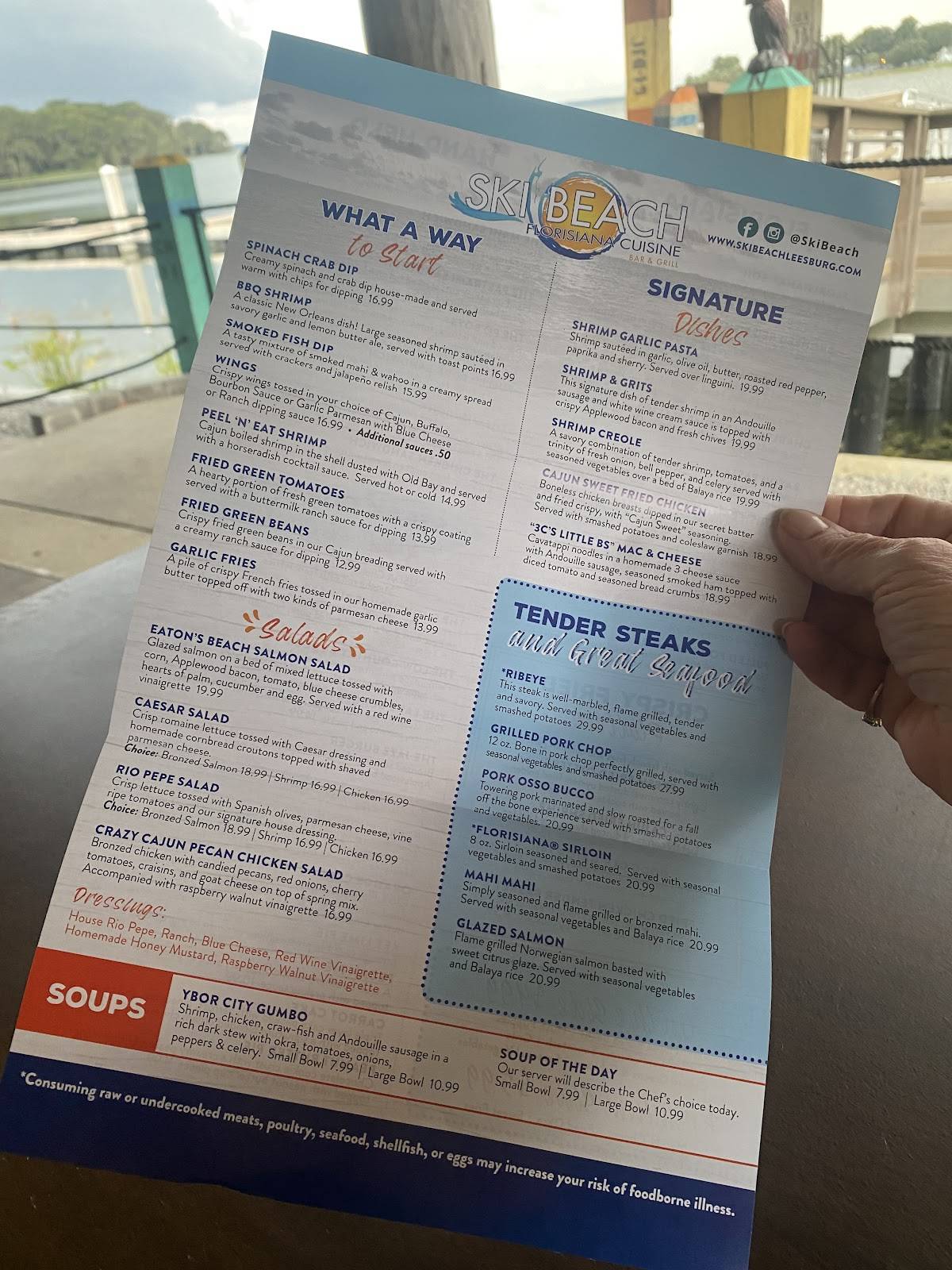 Menu at Ski Beach Bar and Grill, Leesburg