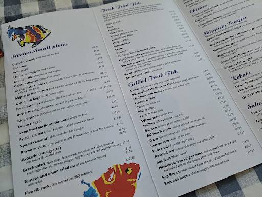 Menu at Skipjacks restaurant, Harrow