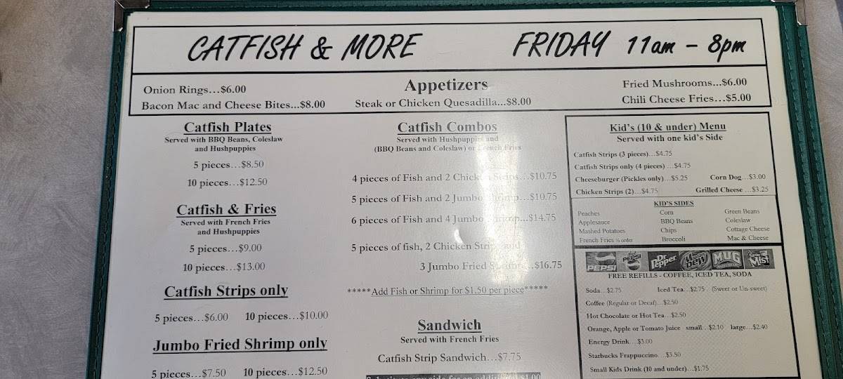 Menu at Smithton Diner restaurant, Smithton
