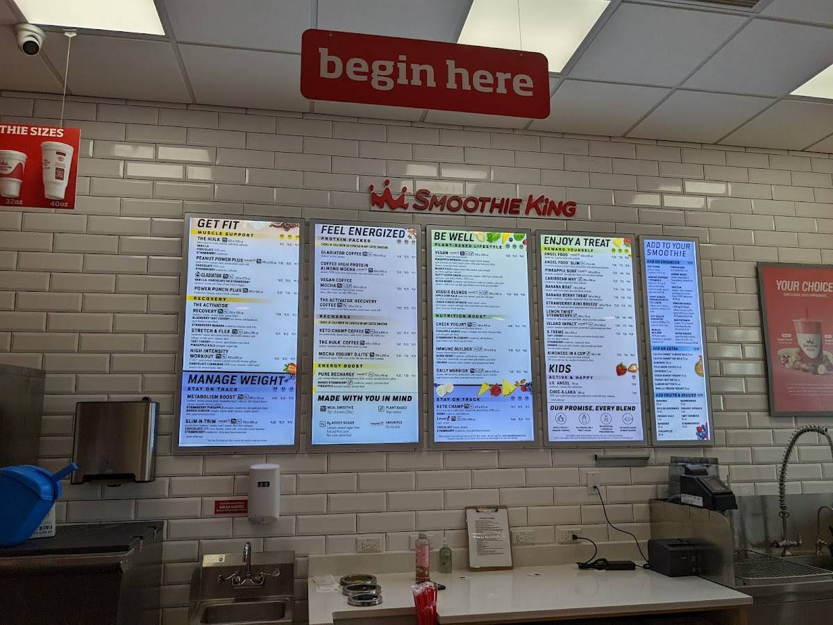Carta del pub y bar Smoothie King, Berwyn, Cermak Rd