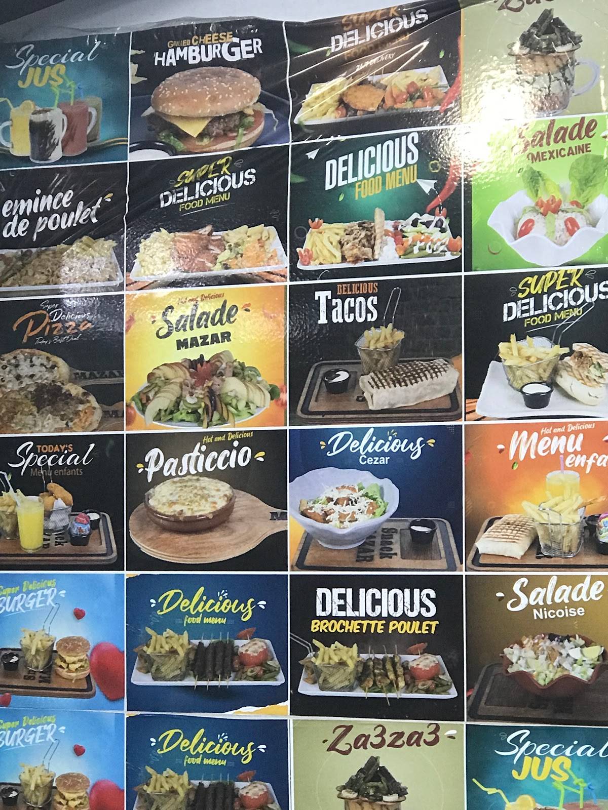 Menu at Snack Mazar restaurant, Safi