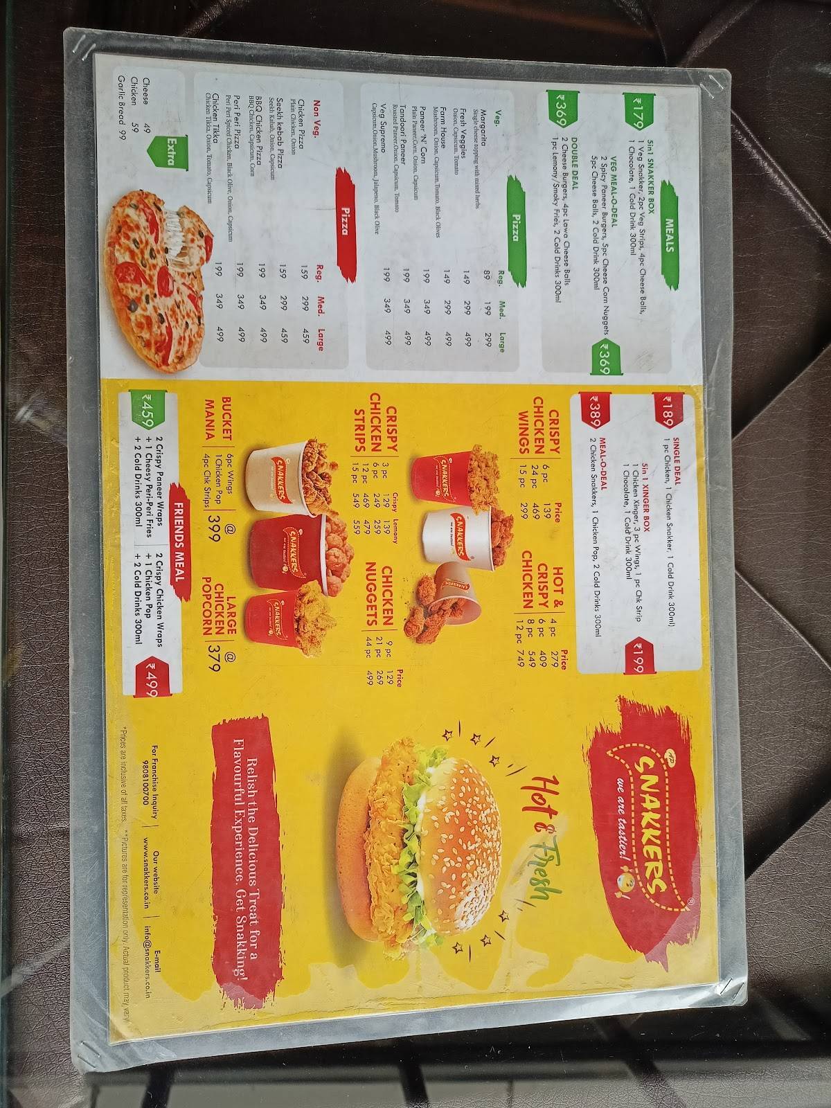 Menu at Snakkers, Jalandhar