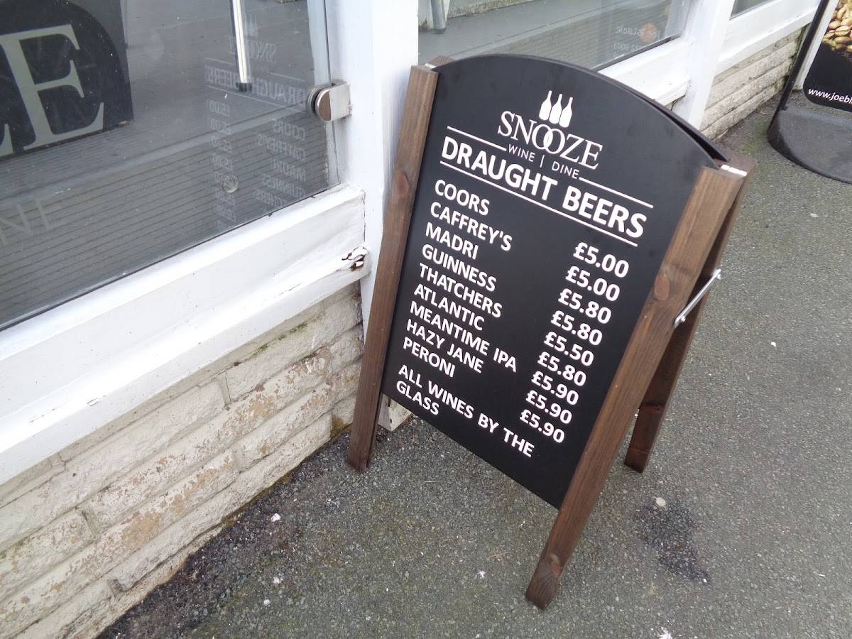 Menu at Snooze Wine Bar And Restaurant, Llandudno