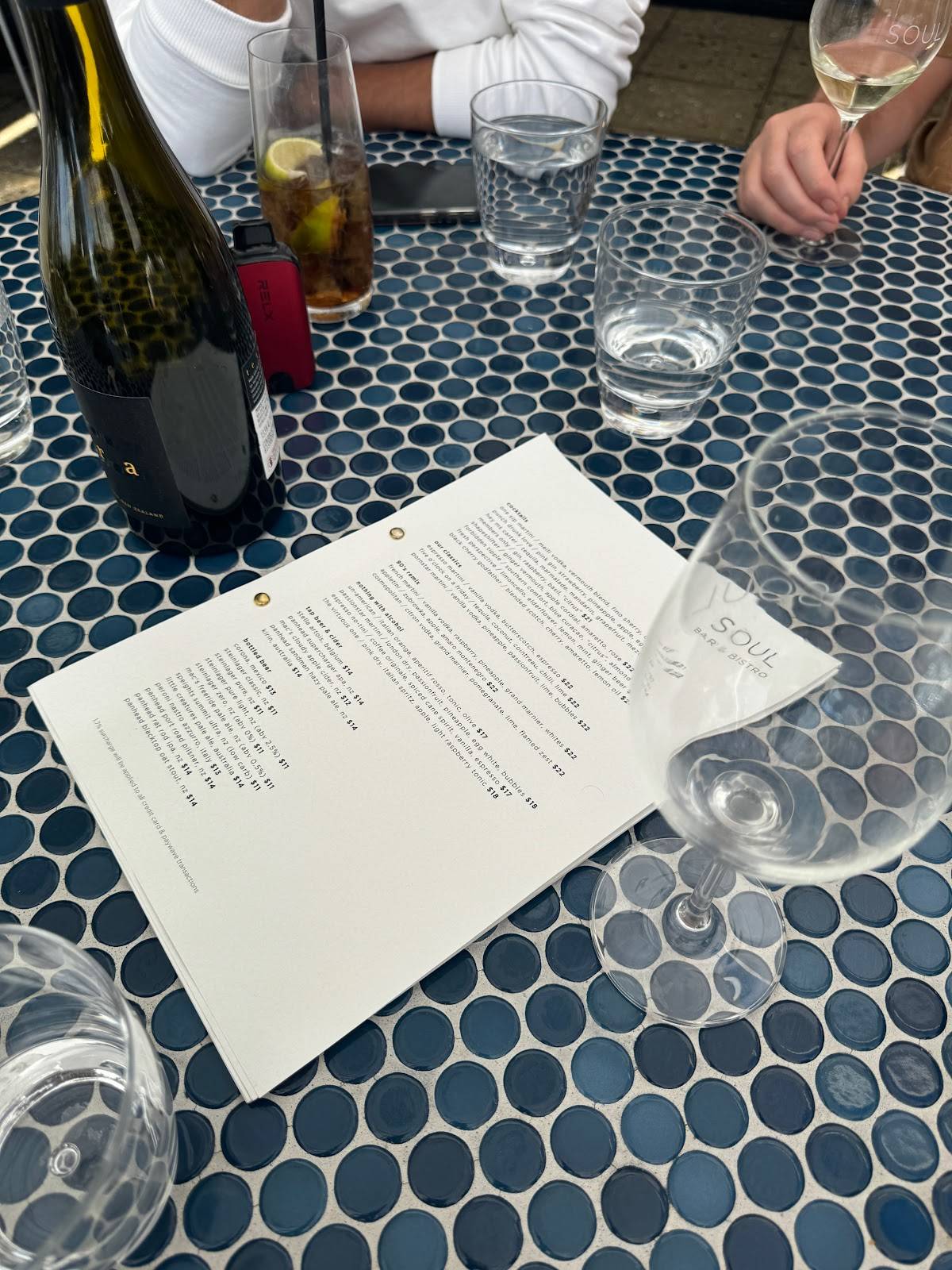 Menu at Soul Bar & Bistro, Auckland, Corner of Lower Hobson Street