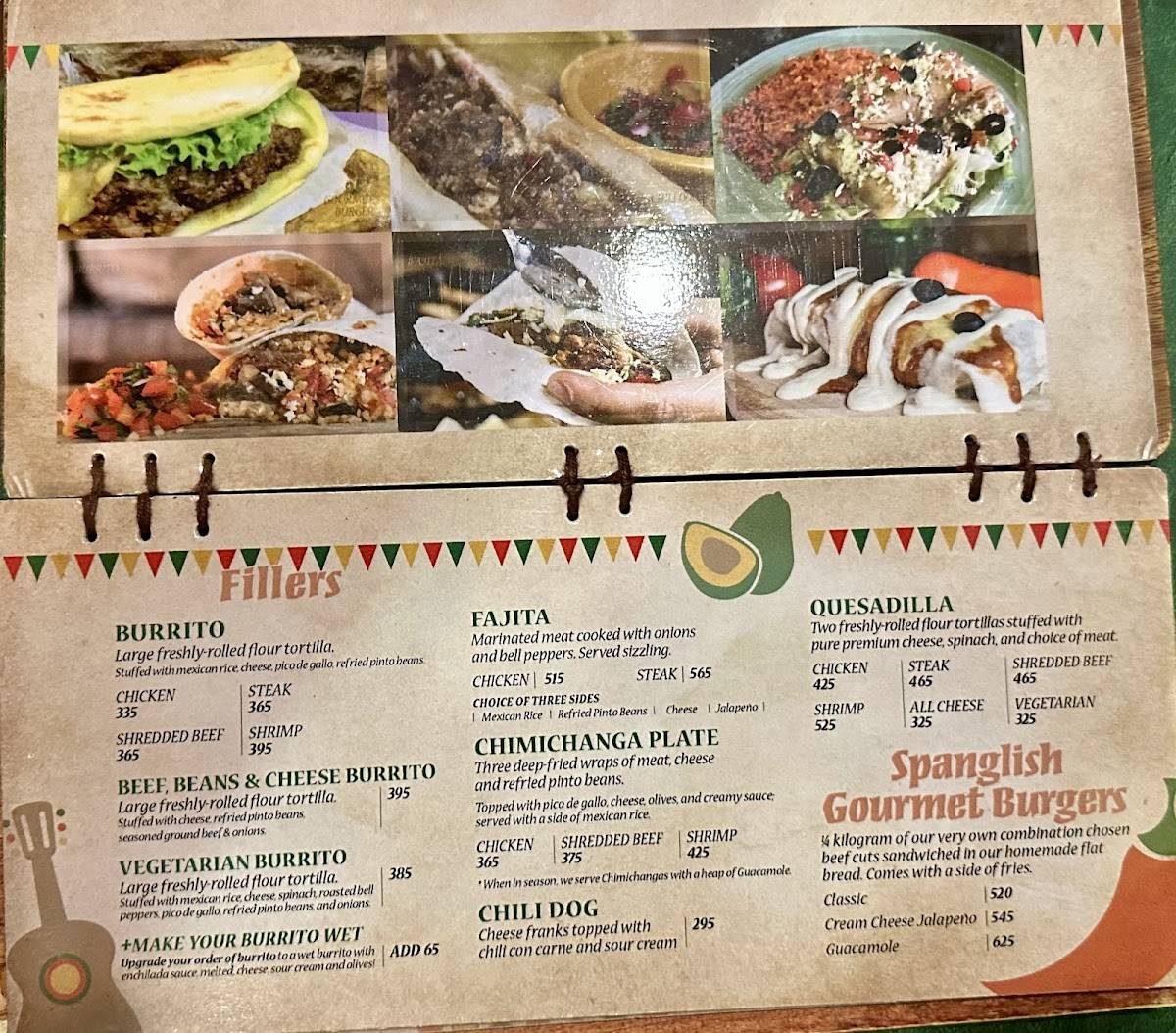 Menu at Spanglish restaurant, Mabalacat, Pavilion Mall Building
