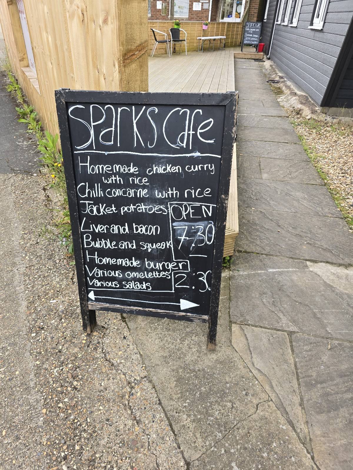 Menu at Sparks Cafe, High Wycombe