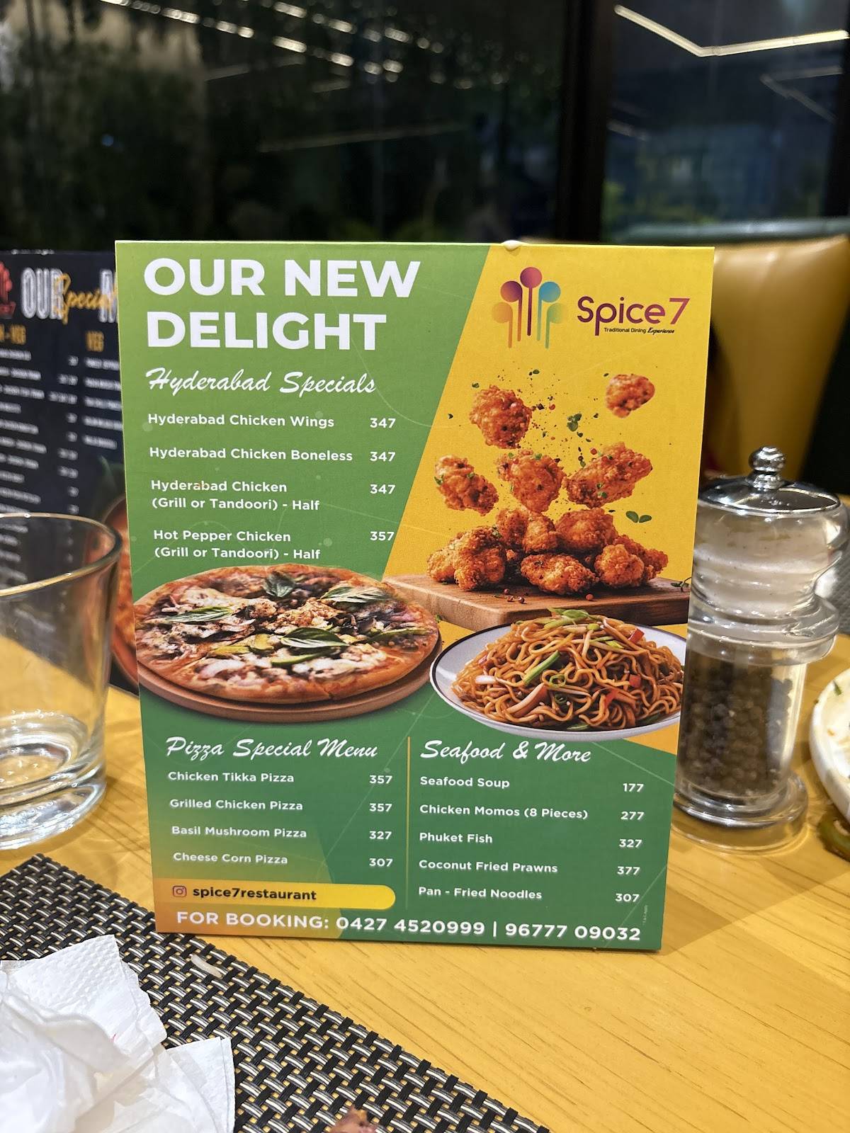 Menu at Spice 7 Restaurant, Salem