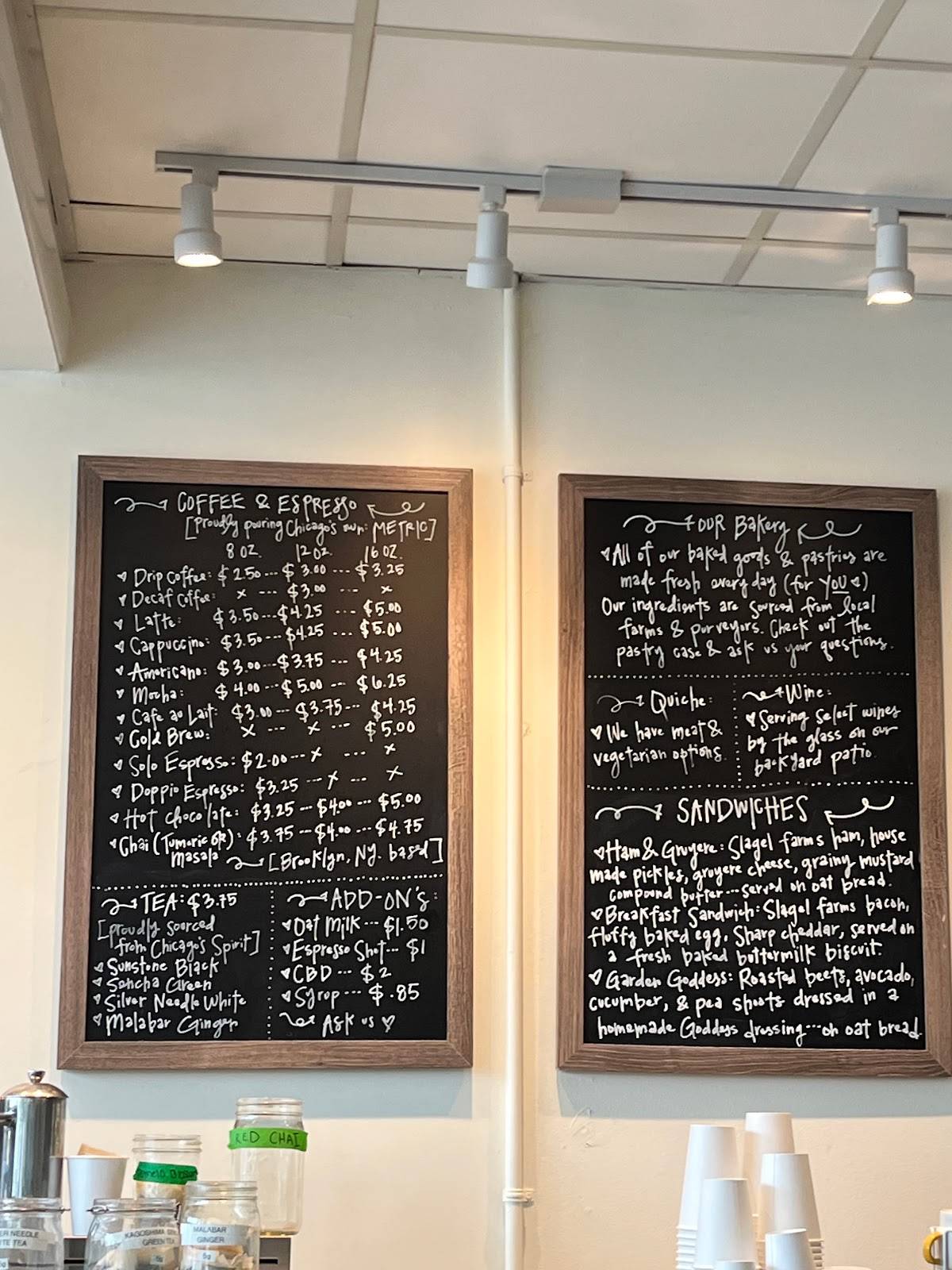 Menu at Spilt Milk cafe, Oak Park