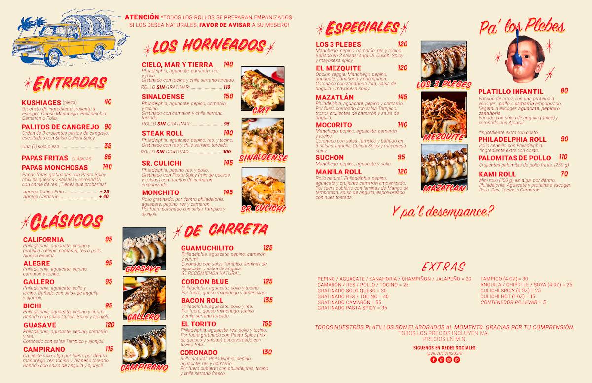 Carta del restaurante Sr. Culichi Latinoamericana, Uruapan