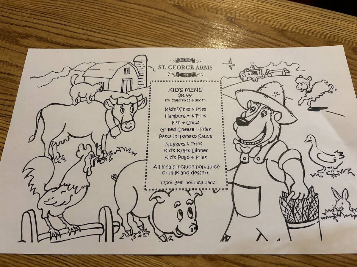 Menu at St George Arms pub & bar, Brant