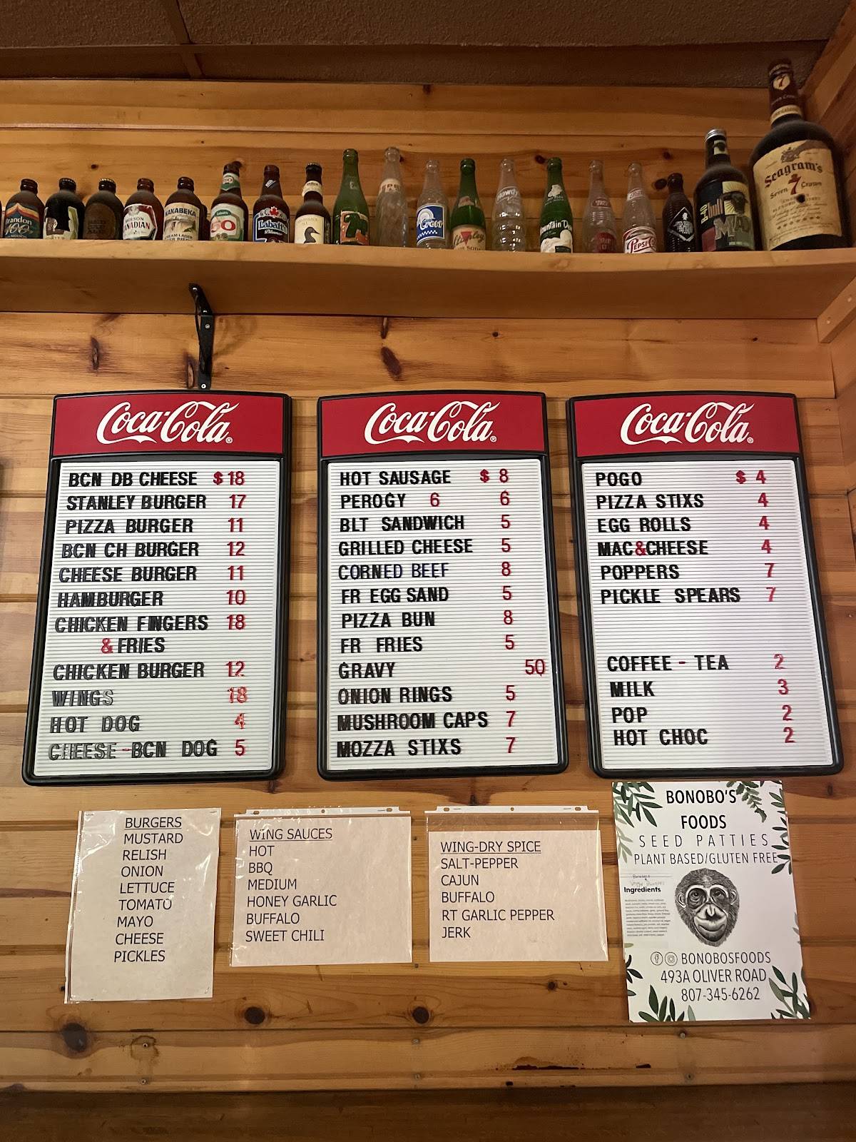 Menu at Stanley Tavern pub & bar, Canada