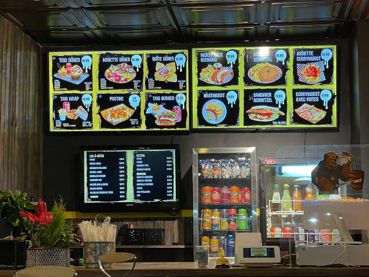 Menu at Station Berlin restaurant, Châteauguay