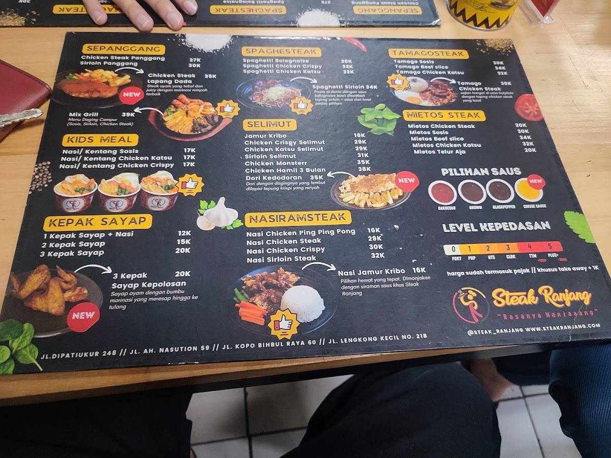 Carta del restaurante Steak Ranjang Kopo - Steak Enak di Bandung, Bandung