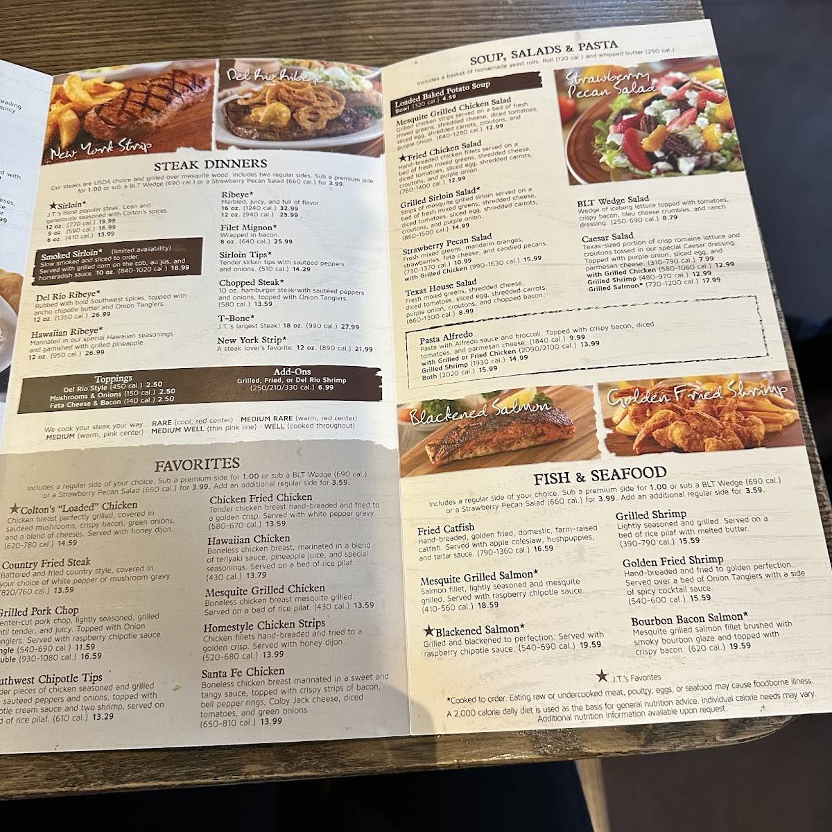 Menu at Colton's Steak House & Grill steakhouse, White Hall