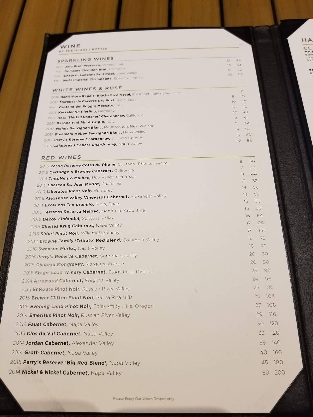 Menu at Perry's Steakhouse & Grille, Grapevine