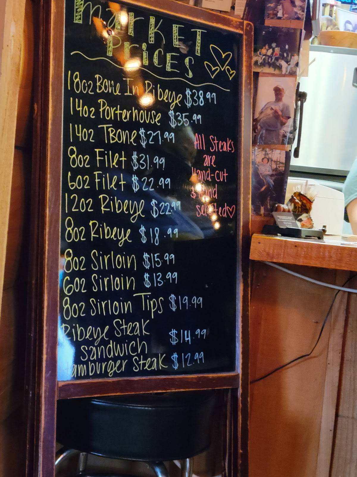 Menu at The Rusty Spur Diner steakhouse, Pulaski