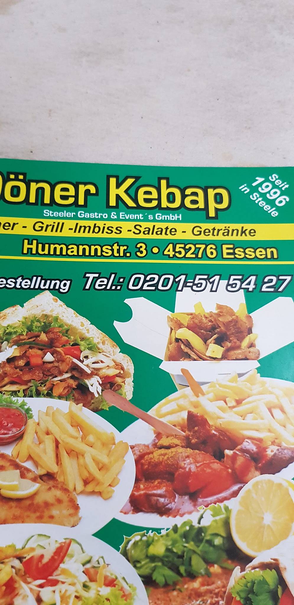Menu at Steeler City Döner Kebap Haus restaurant, Essen