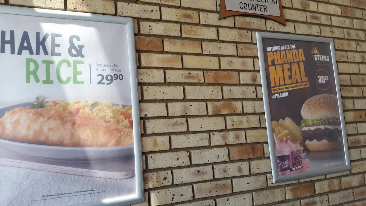Menu at Steers restaurant, Vryburg