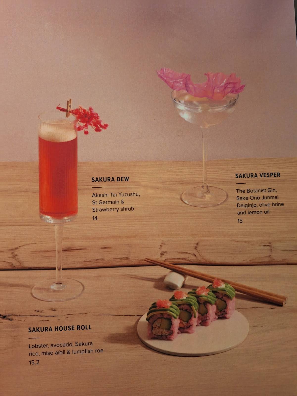 Menu at Sticks'n'Sushi restaurant, London