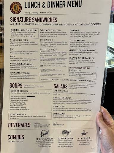 Menu at Stone Mill Cafe - Bentonville, Bentonville