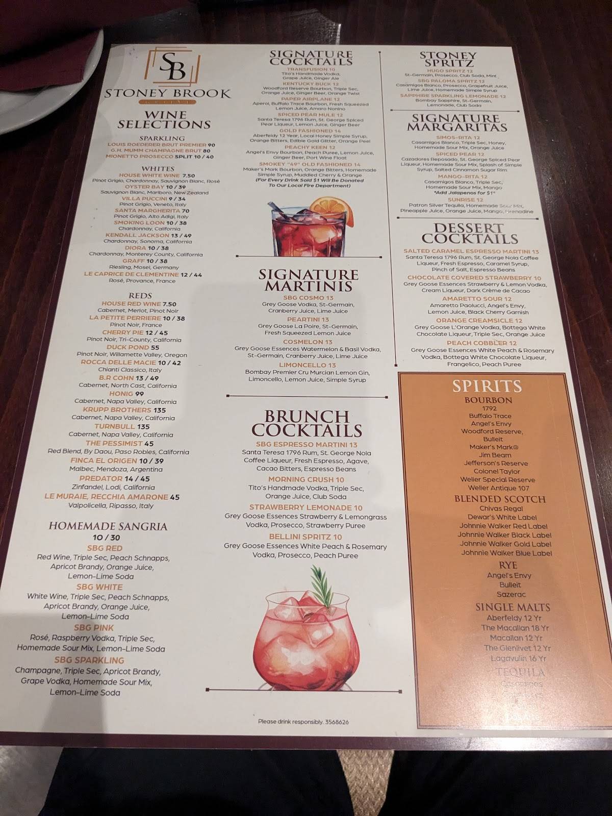 Menu at Stoney Brook Grille pub & bar, Branchburg
