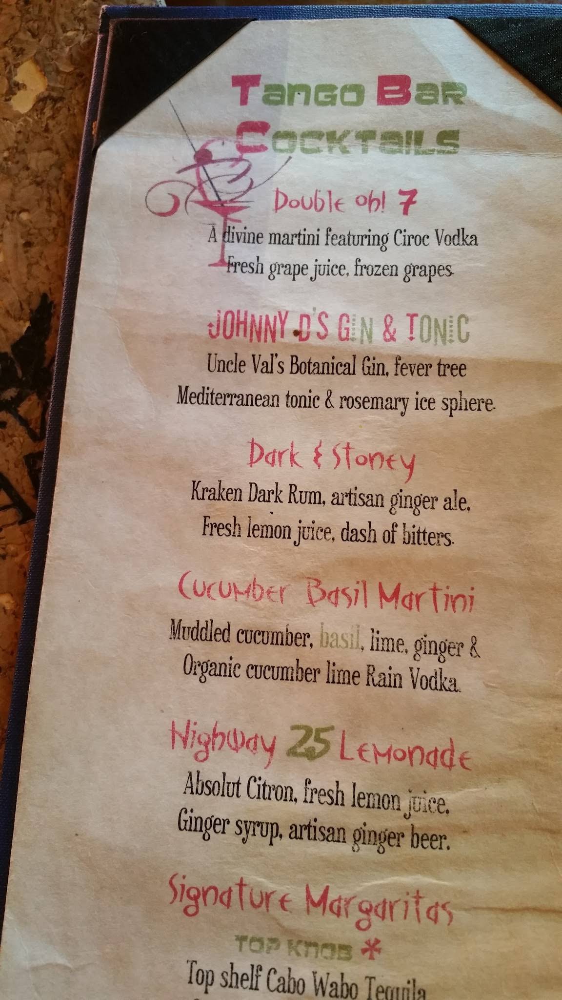 Menu at Stoney Knob Cafe, Weaverville