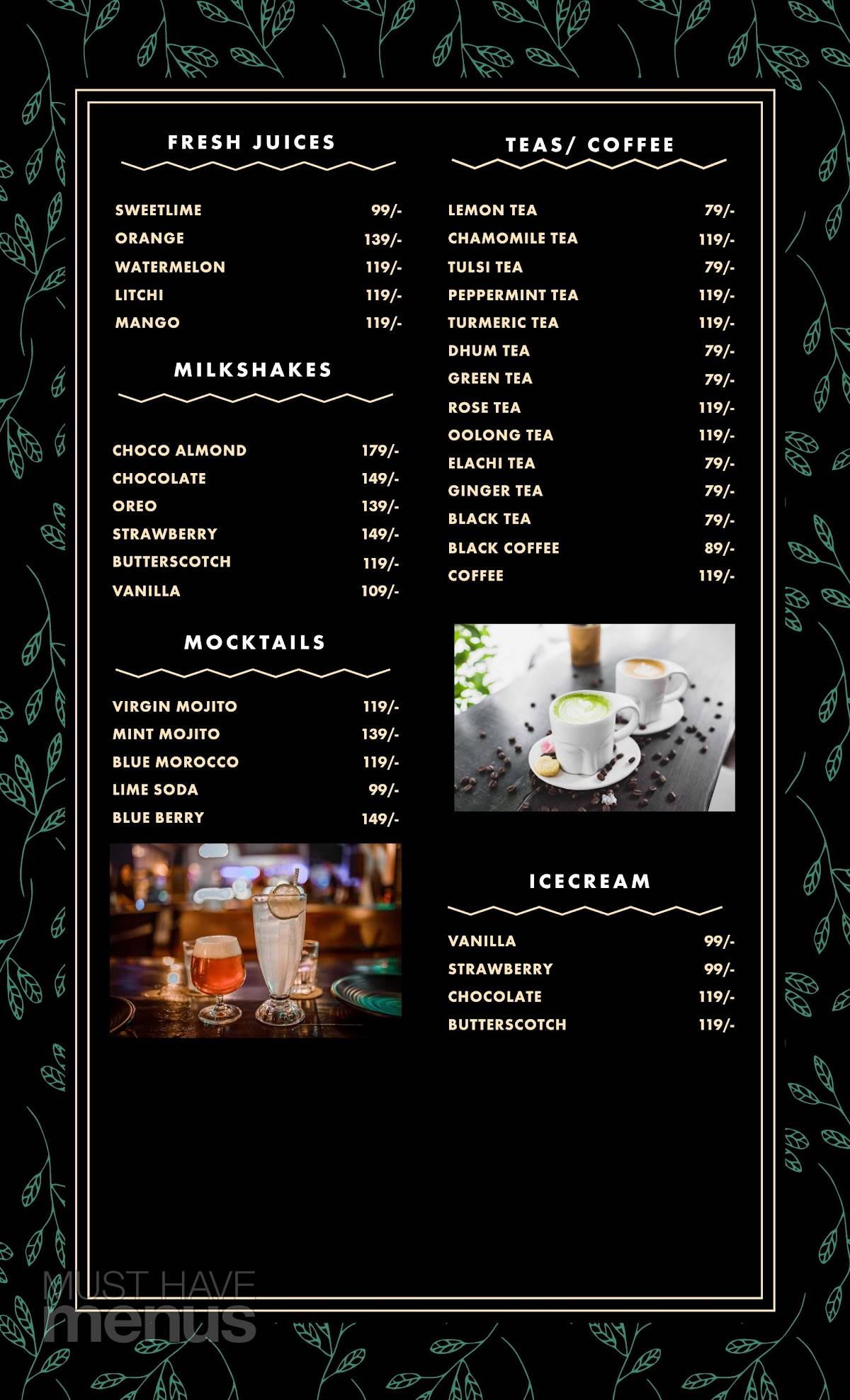 Menu at Stories Hangout Restaurant, Visakhapatnam