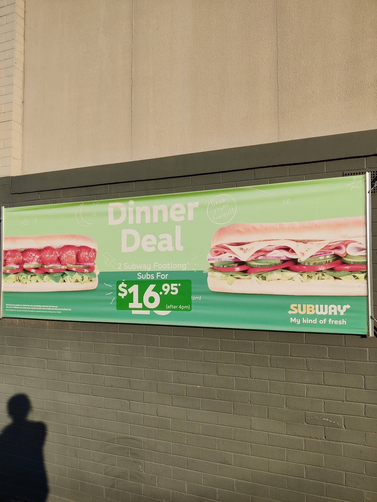 Menu at Subway fast food, Ararat, 10 Ingor St