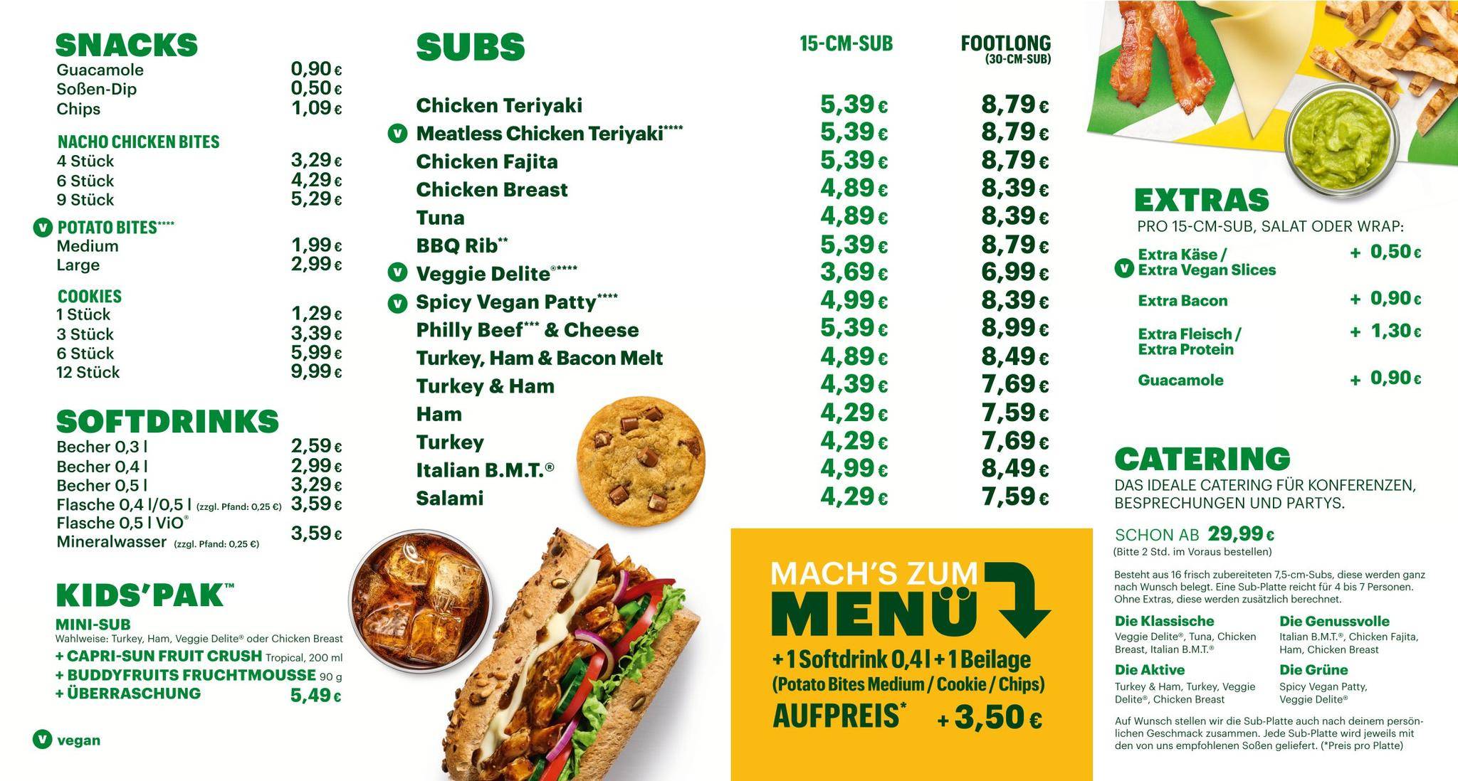 Menu au Subway restaurant, Königsbrunn, Haunstetter Str. 2