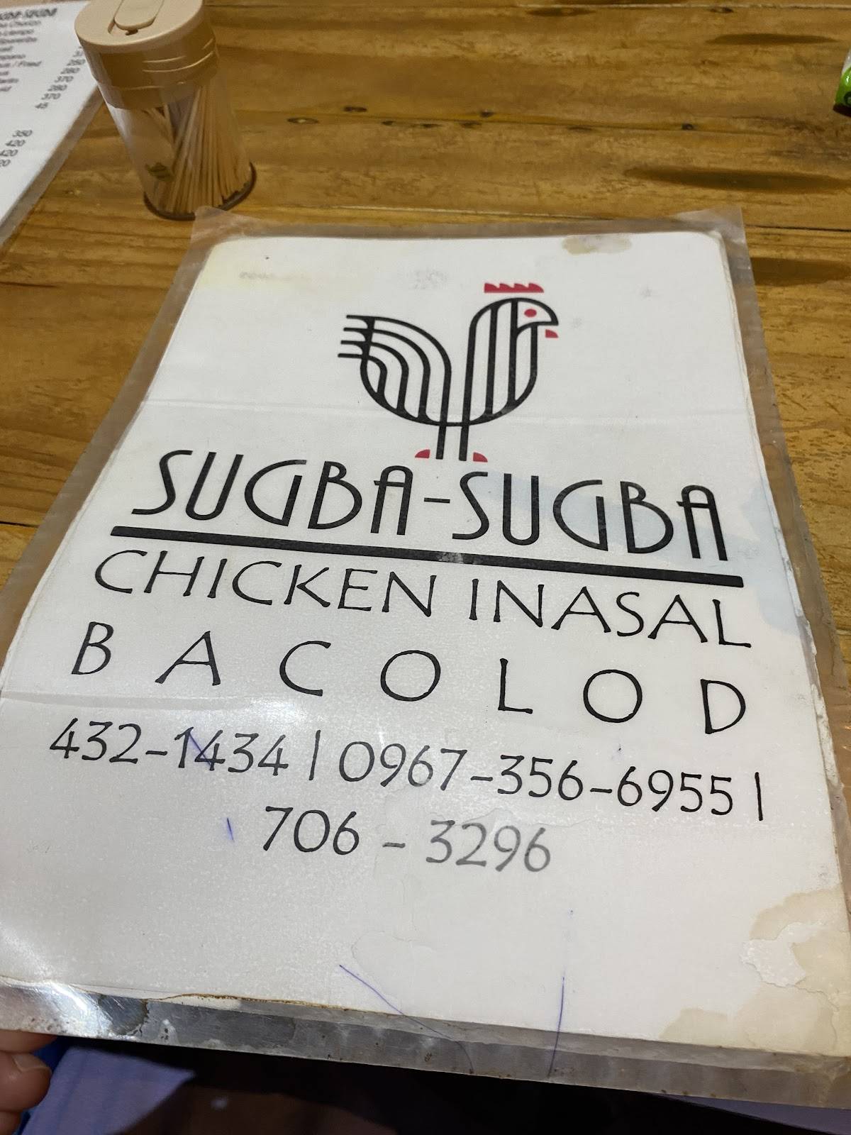 Menu at Sugba Sugba Chicken Inasal restaurant, Bacolod