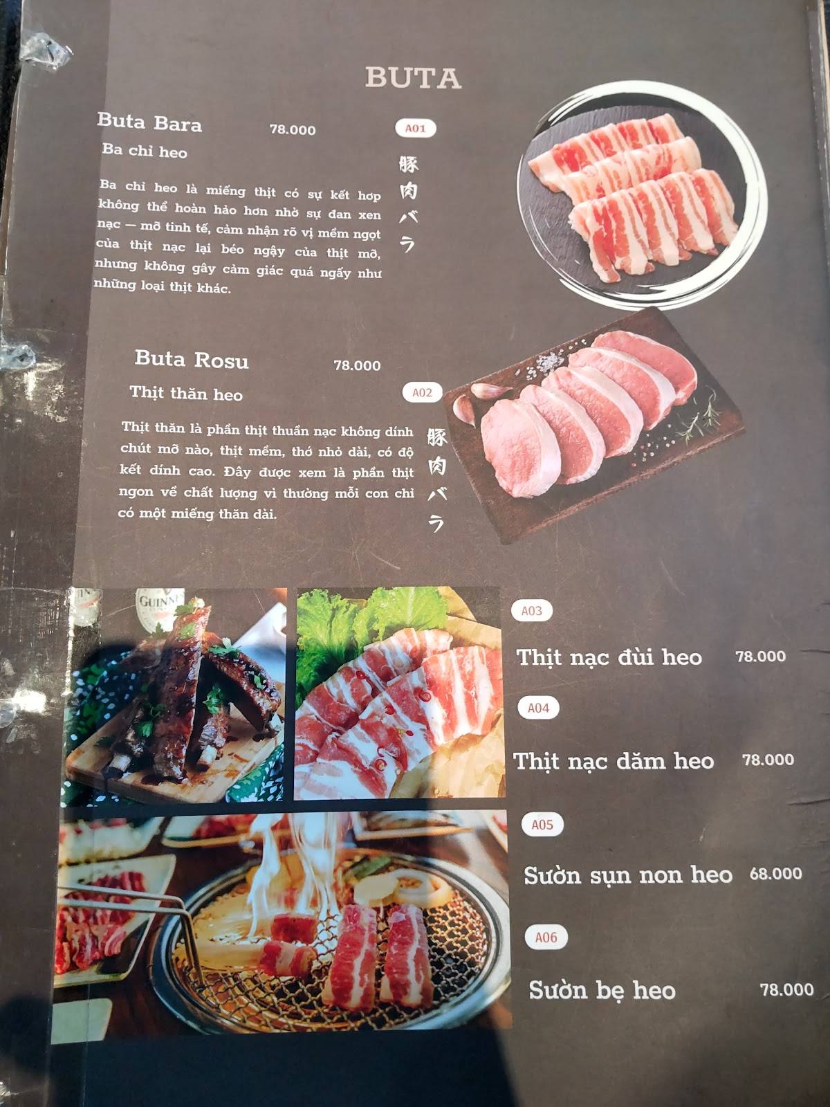 Carta del restaurante Suika Yakiniku- Nhà hàng sushi nướng Nhật Bản ...