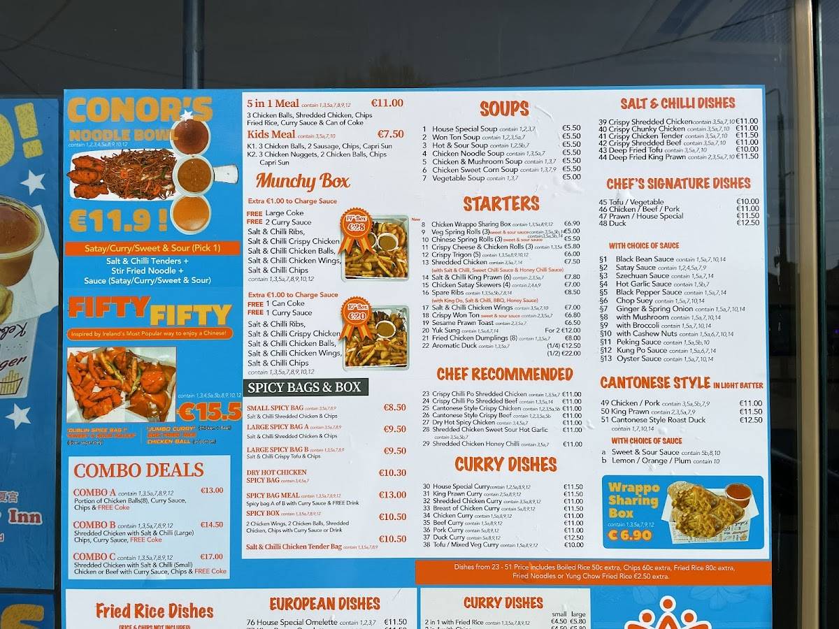 Menu at Summer Inn Artane (Green Mango), Dublin, 25A Malahide Rd