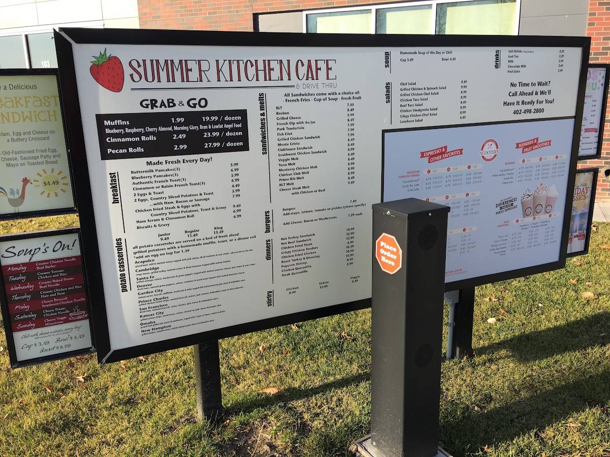 Menu at Summer Kitchen Cafe, Omaha, Sterling Ridge Dr