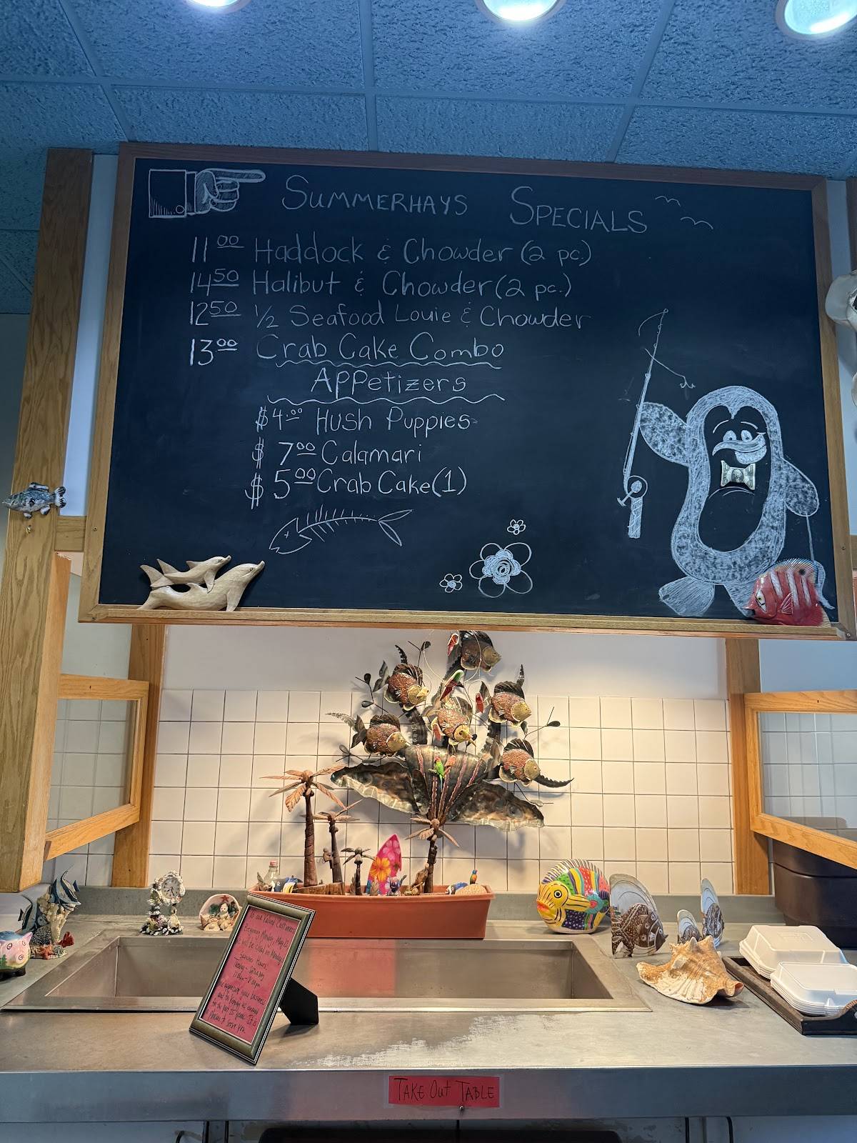 Menu at Summerhays Halibut and Chips restaurant, Holladay