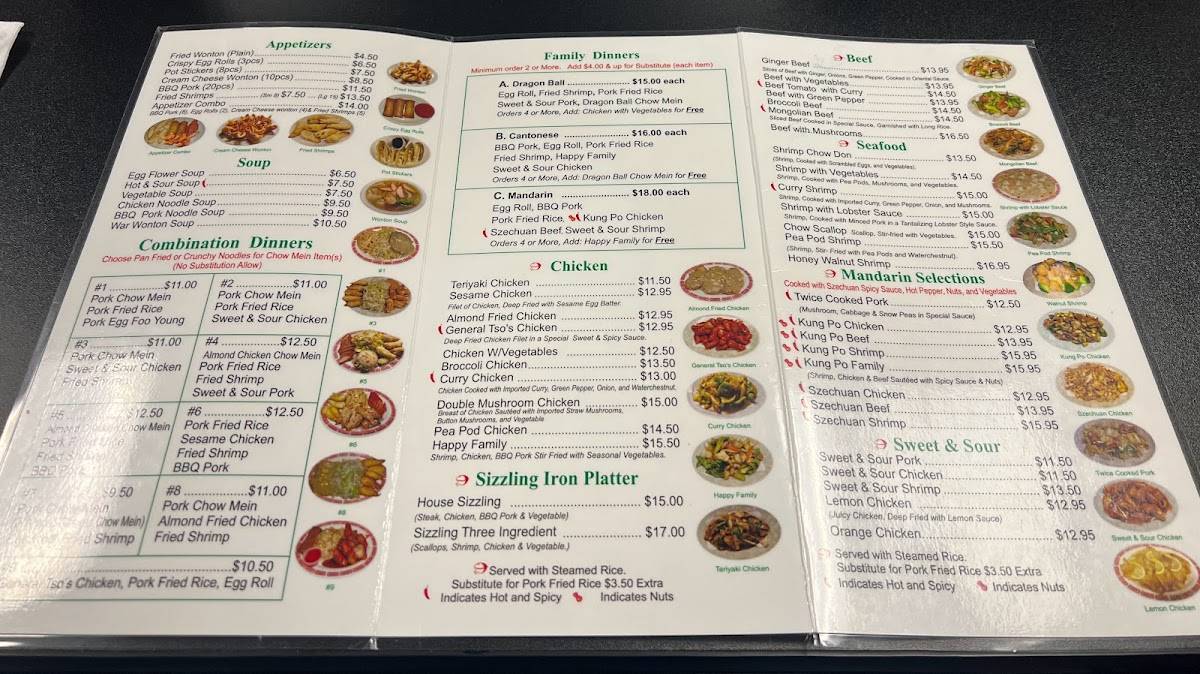 Menu at Dragon Ball Restaurant, Sumner