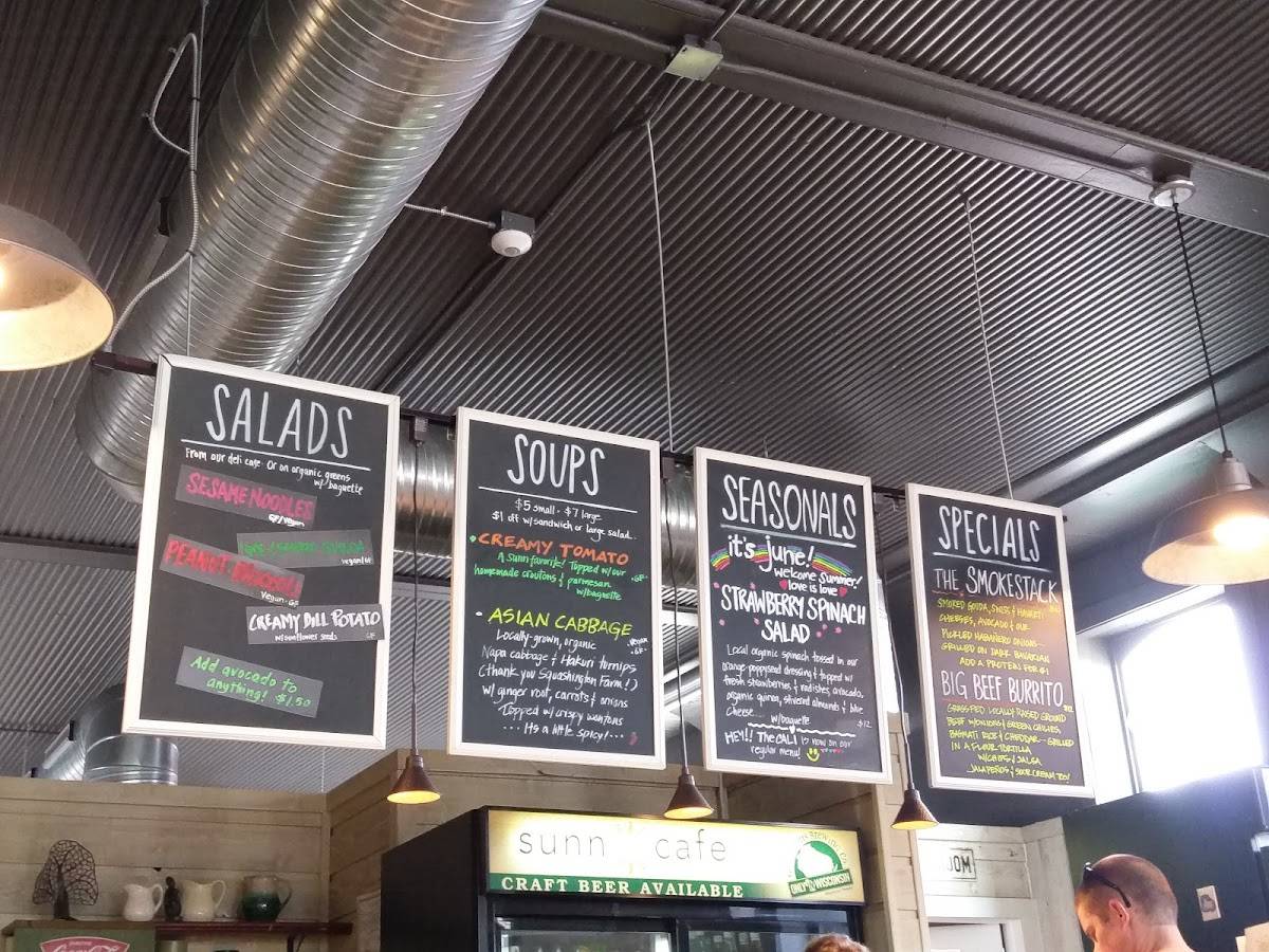 Menu at Sunn Cafe, Mount Horeb