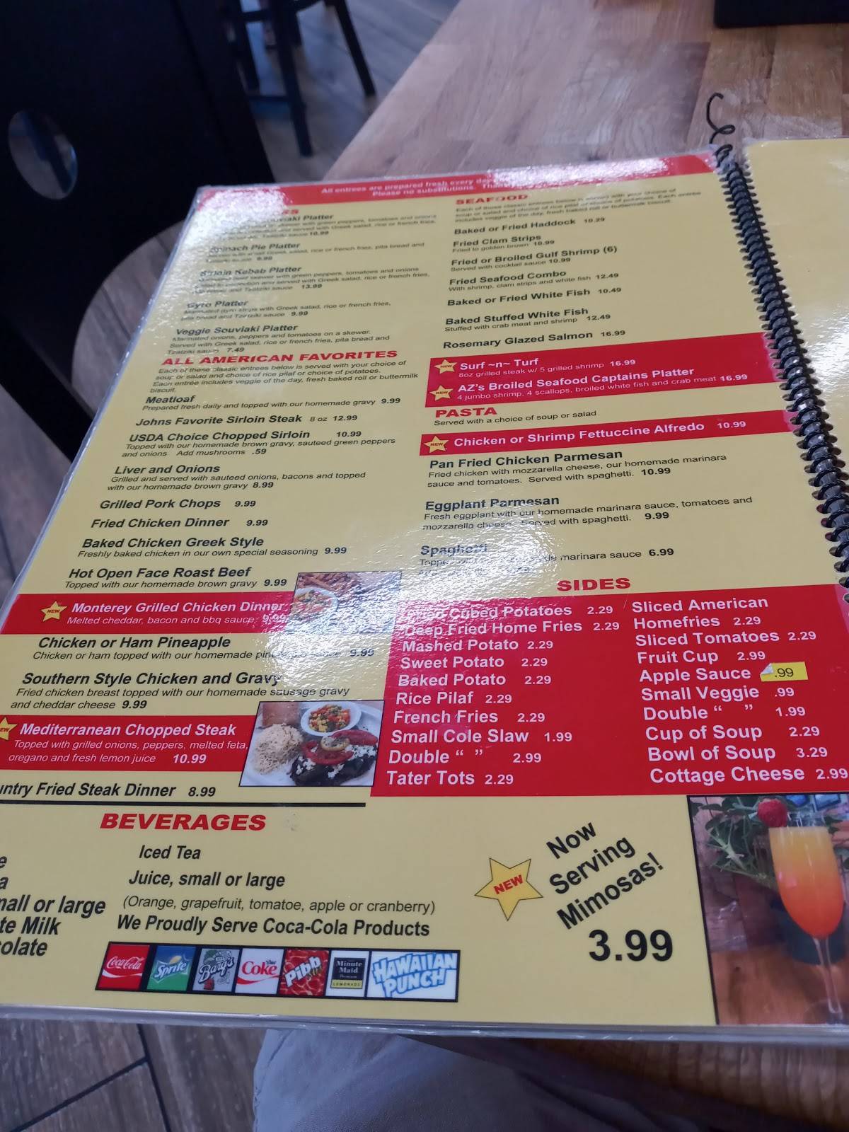 Menu at Sunrise Eatery restaurant, Zephyrhills, Gall Blvd