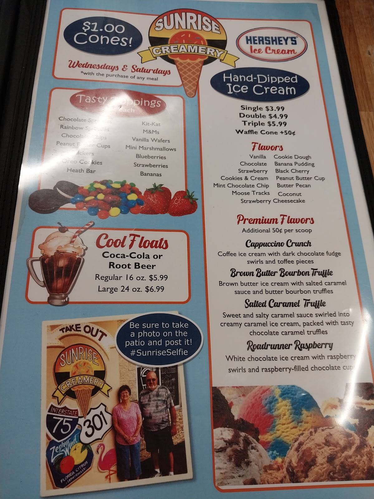 Menu at Sunrise Eatery restaurant, Zephyrhills, Gall Blvd