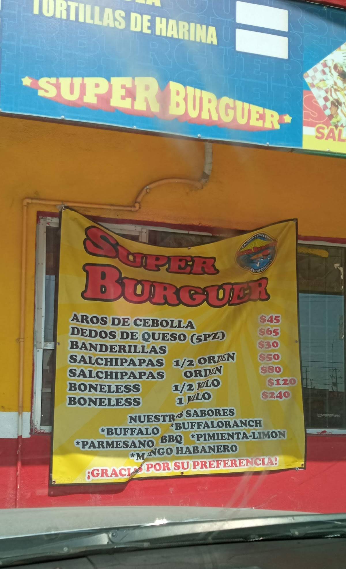 Carta del restaurante Super Burger Playa Sol, Matamoros