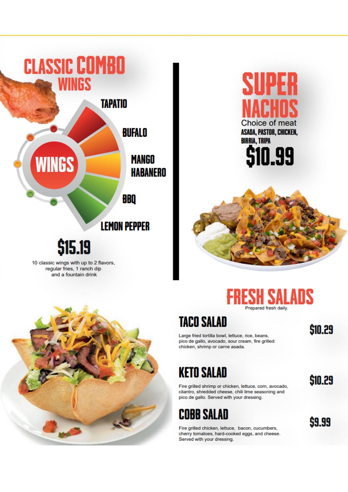 Menu at Super Pollo Levelland desserts, Levelland