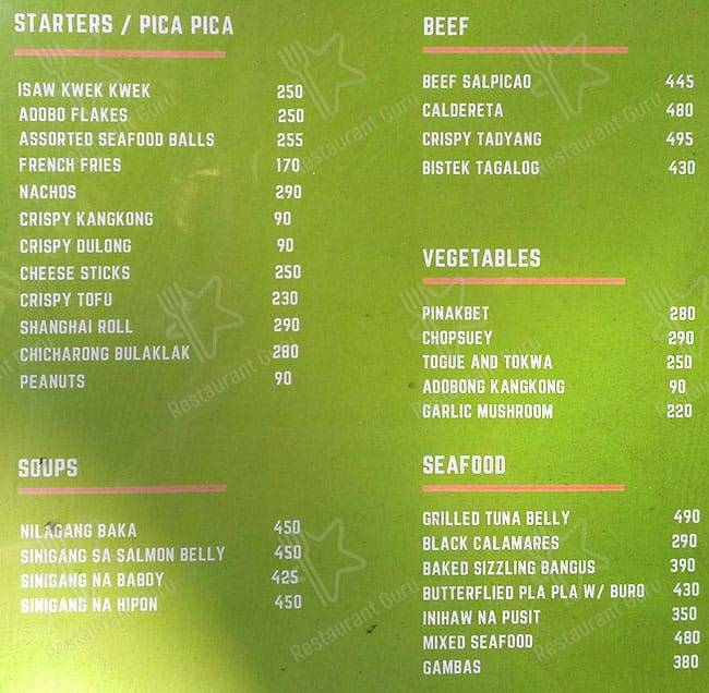 Menu at Supremo Grill Makati pub & bar, Makati