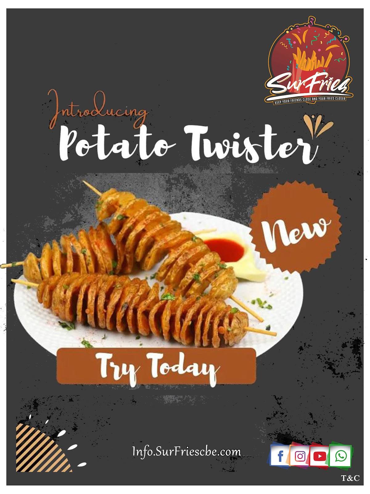 Menu at Sur Fries Cafe, Coimbatore
