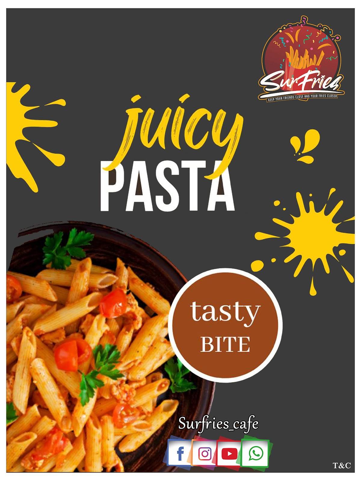 Menu at Sur Fries Cafe, Coimbatore