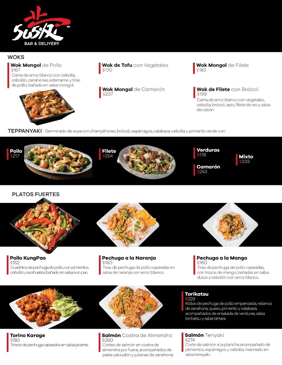 Menu at Sushi Bar & Delivery, Mexicali, Calz. Justo Sierra 1515
